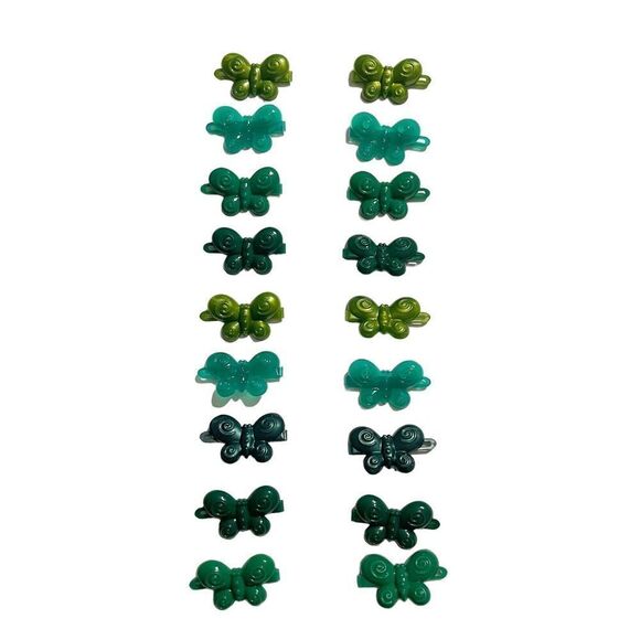 Vintage | Accessories | Vintage Greenplastic Butterfly Barrettes 9 ...